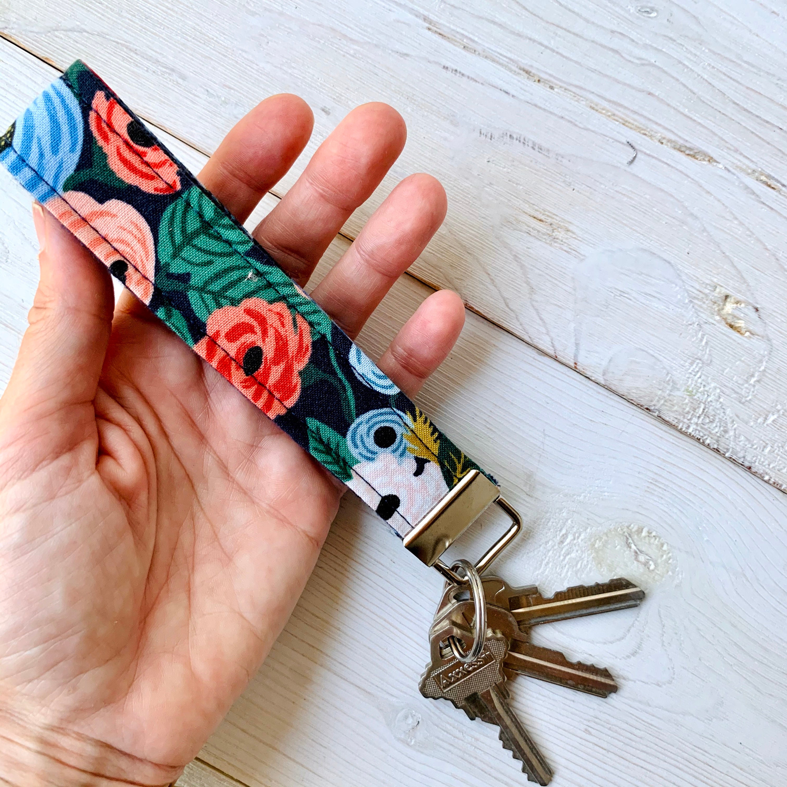 Key Fob Rifle Paper Co. Garden Party Petite Rose Fabric | Etsy