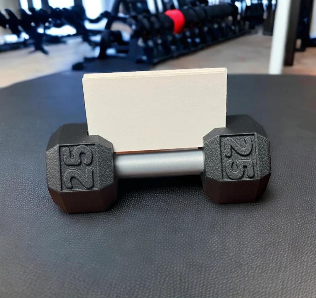 Mini Dumbbell Business Card Holder, Fitness Desk Decor and Gift for ...