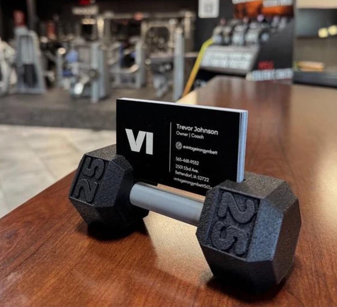 Dumbbell Business Card Holder, Gym Gift, Fitness Trainer Desk Accessory ...