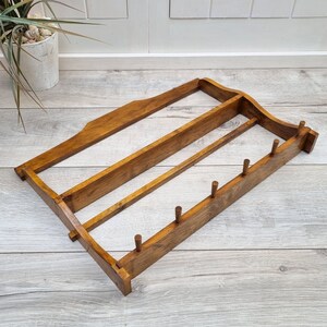 Vintage Plate Rack, Wooden Plate Rack, 2 Shelf Plate Rack, Display ...