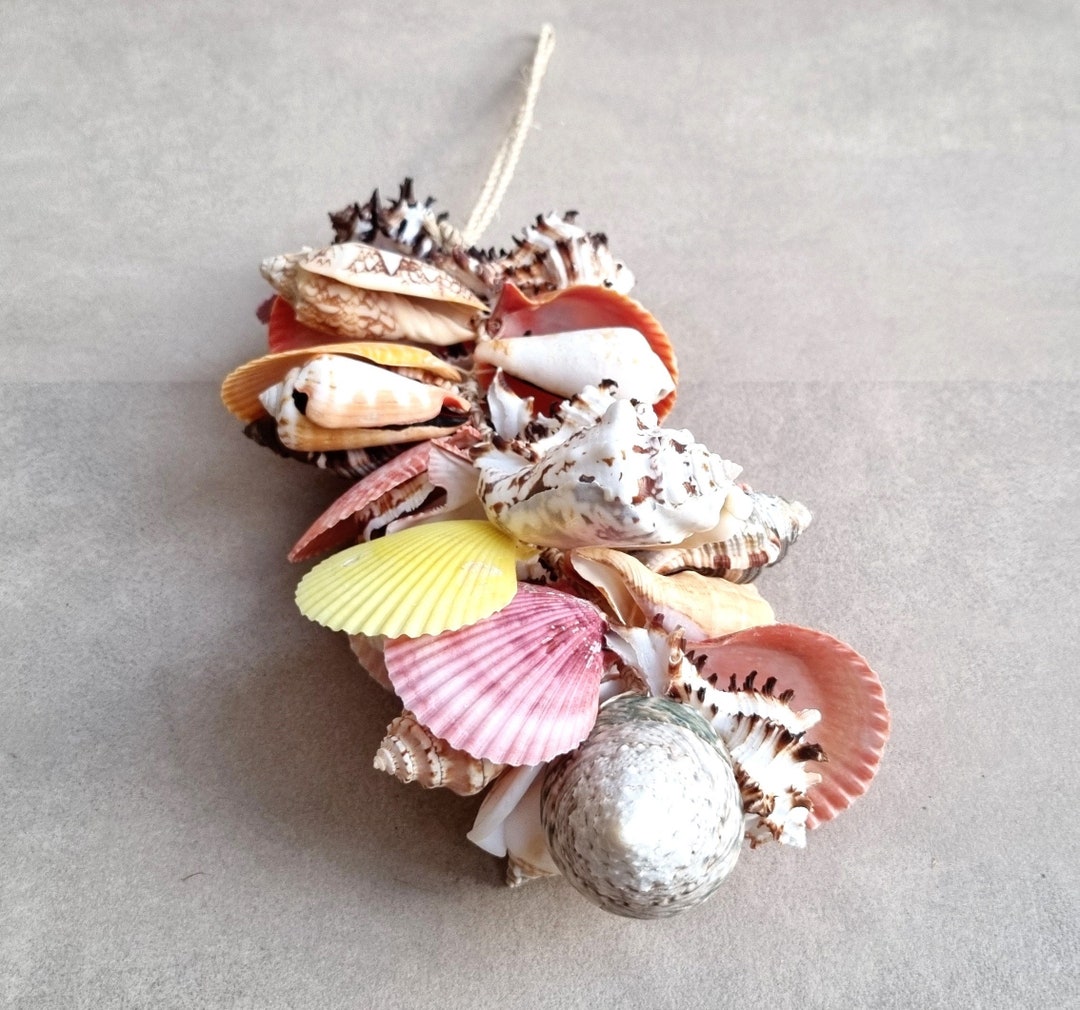 Shell Garland, Coastal Wall Decor, Shell Wall Art, Shells, Beach House ...