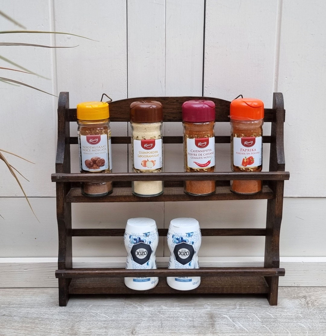 Vintage Wooden Spice Rack, Spice Cabinet, Spice Storage, Kitchen ...
