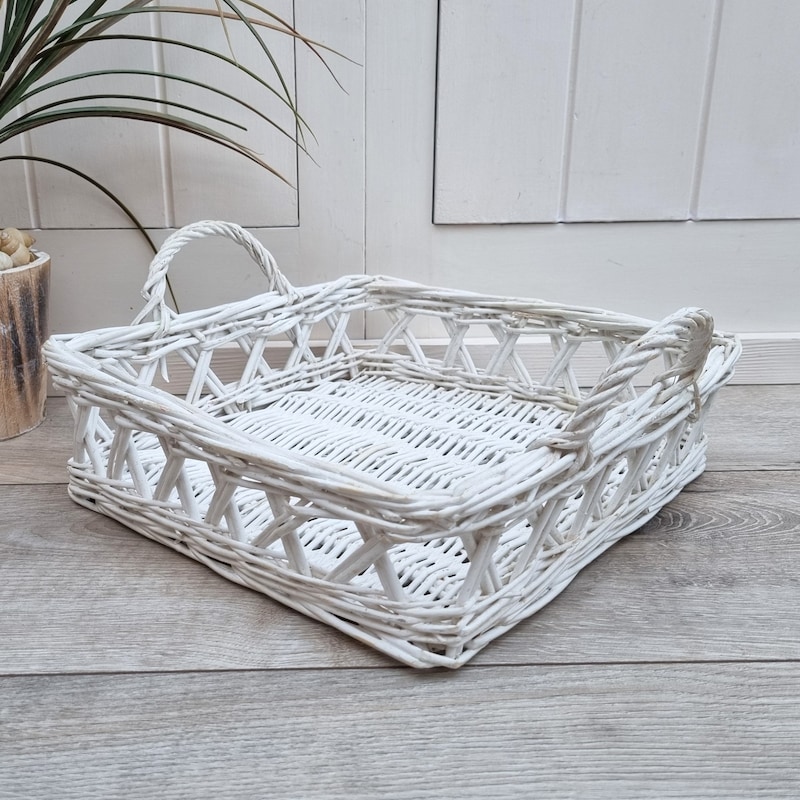 White Basket - Etsy