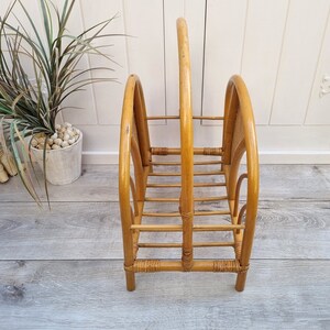 Bamboo and Wicker Magazine Holder, Wicker Basket, Newspaper Holder ...