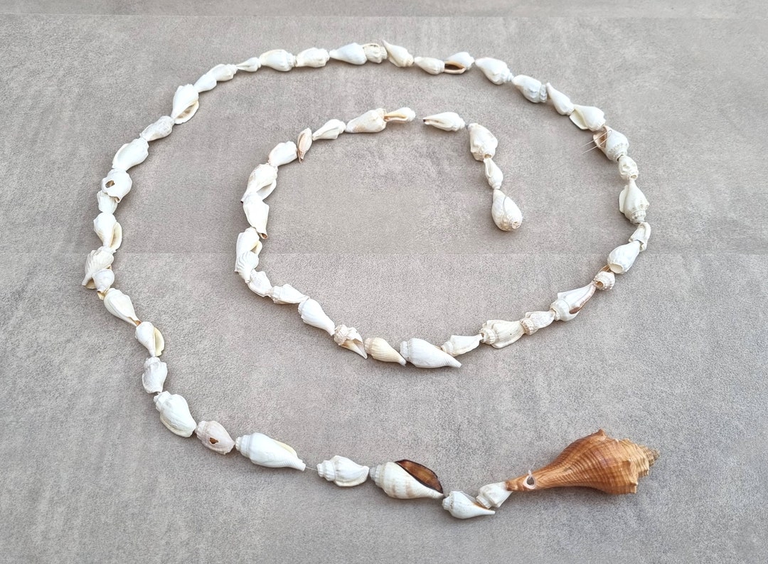 1 Large White Shell Garland, DIY Shell Curtain, Coastal Garland, Shell ...