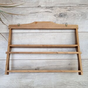 Vintage Plate Rack, Wooden Plate Rack, 2 Shelf Plate Rack, Display ...