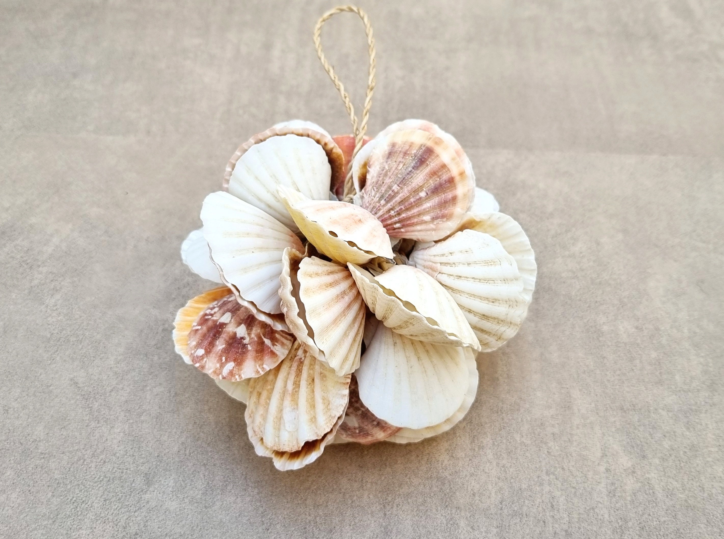 Flower Shell Ball Coastal Ornament Seashell Orb Beach - Etsy