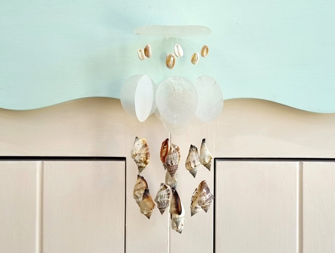 Capiz Shell Wind Chime Capiz Wall Decor Coastal Wall Decor - Etsy