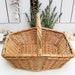 Vintage Sturdy Wicker Basket With Handle Decorative Wicker - Etsy