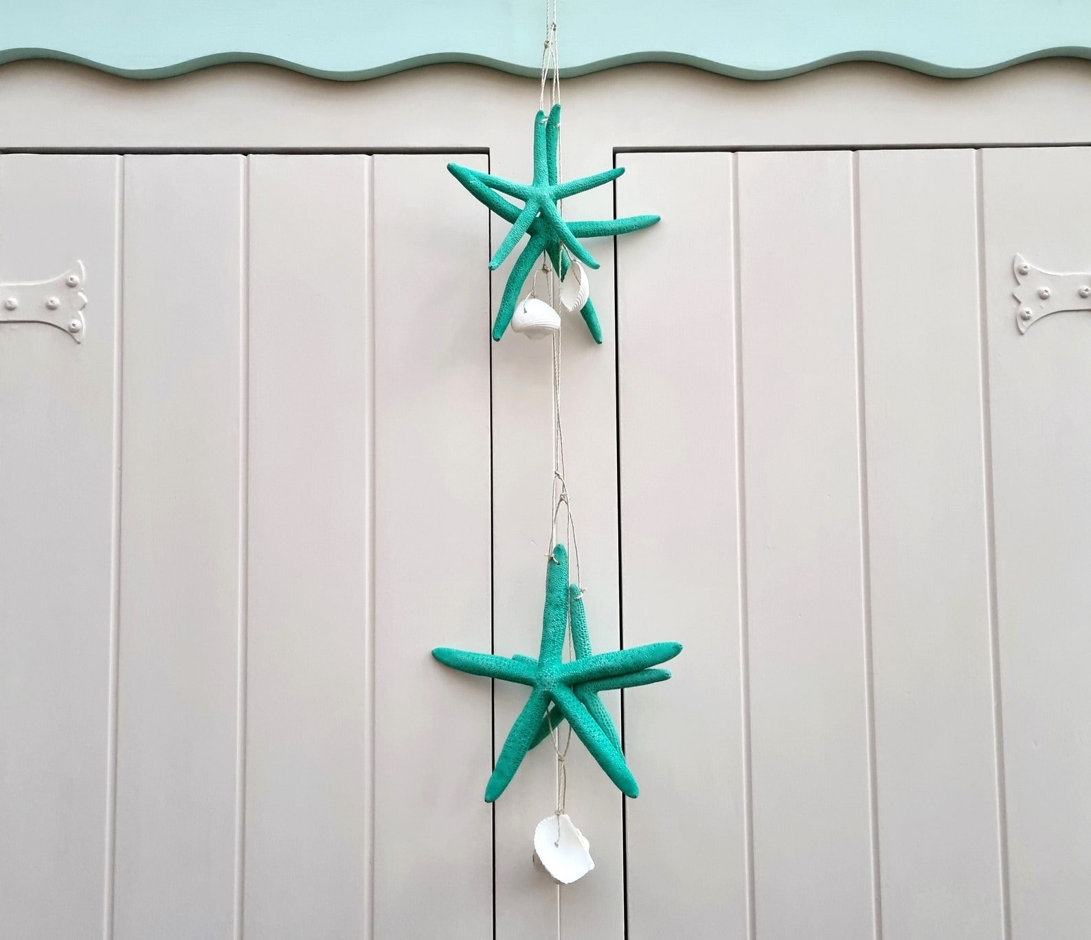 Coastal Garland Starfish and White Shell Garland Turquoise - Etsy