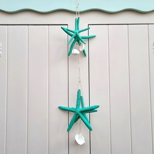 Coastal Garland, Starfish and White Shell Garland, Turquoise, Beach ...