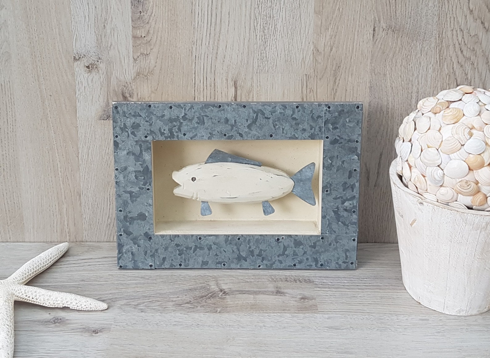 Vintage coastal wall art Framed fish Wooden fish Coastal | Etsy