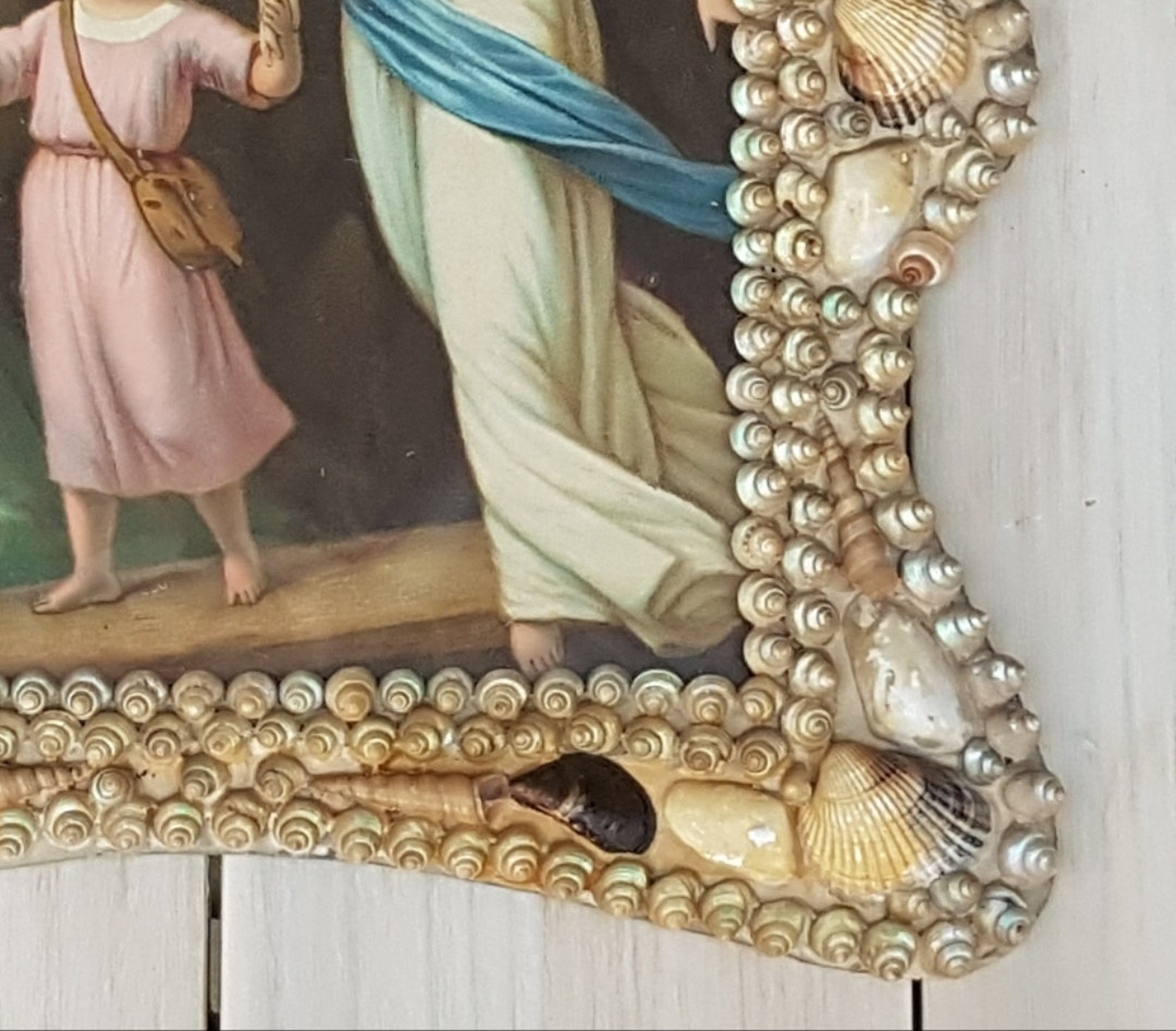 Beautiful Guardian Angel in Shell Frame the Holy Guardian - Etsy