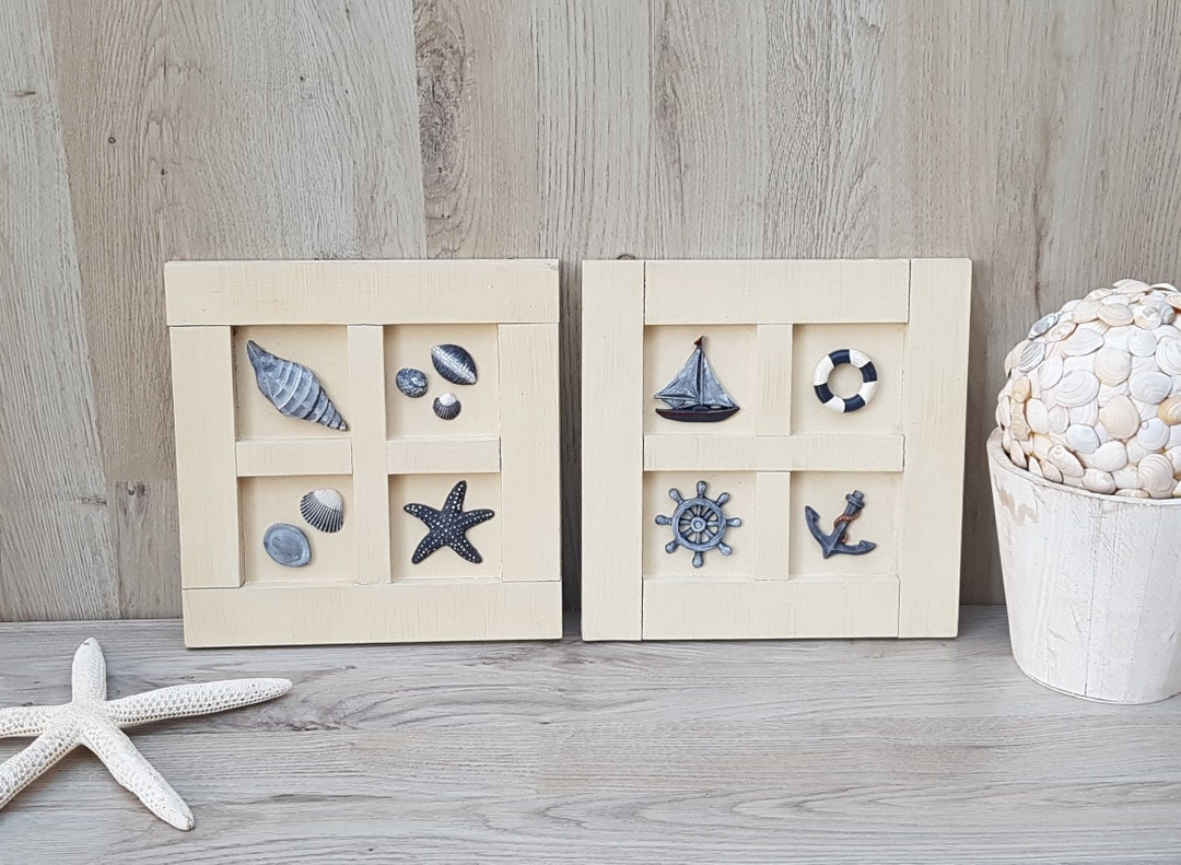 Vintage Coastal Wall Art, Set of 2, Nautical Decor, Beach House Decor ...