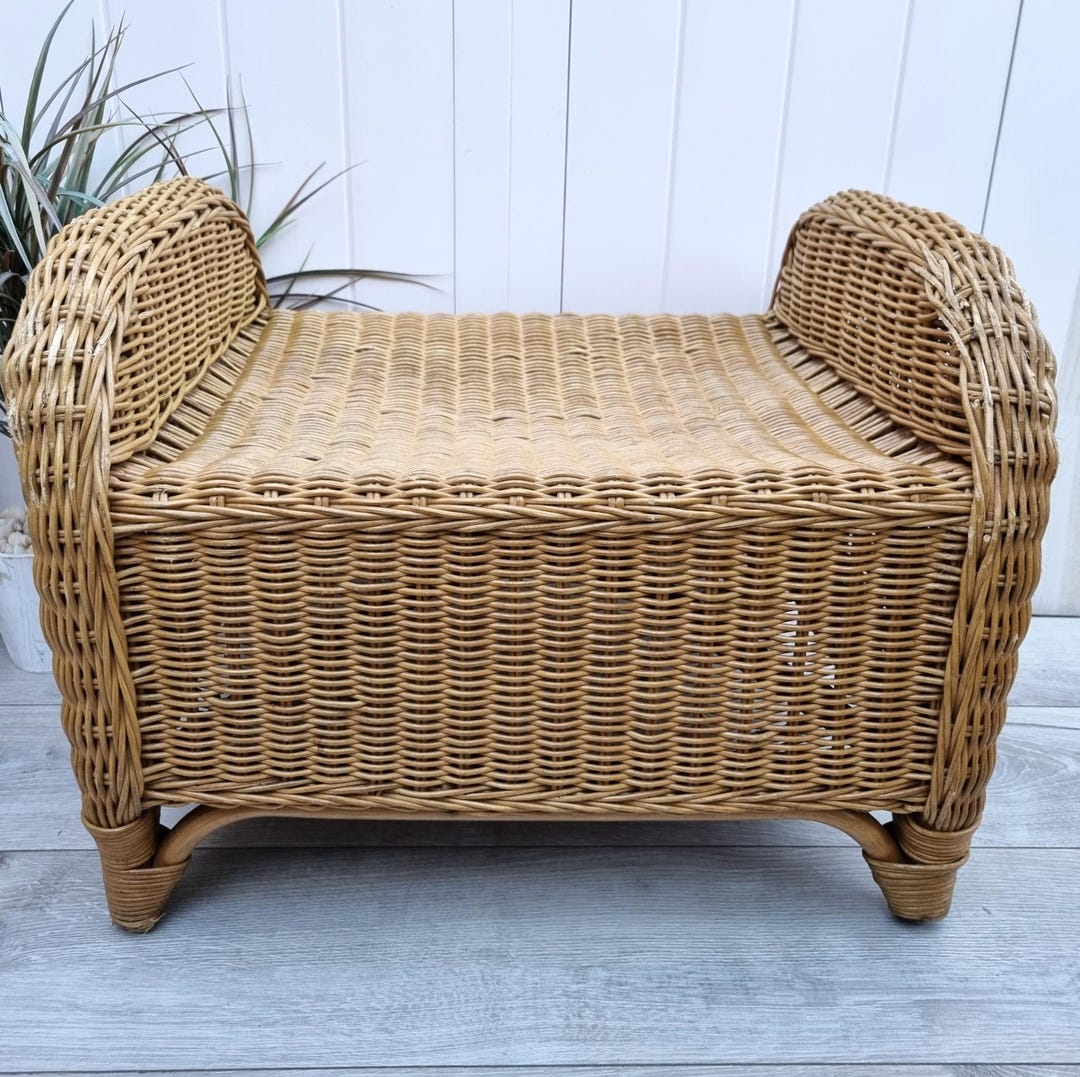 Wicker Ottoman, Patio Furniture, Garden Lounge, Wicker Footstool ...