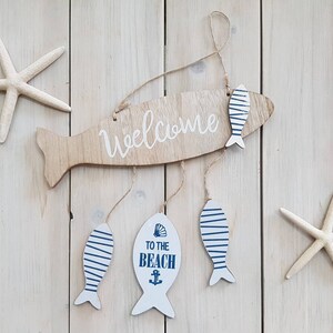Wooden Fish 'welcome' Sign, Beach Decor, Coastal Decor, Ocean Gifts ...