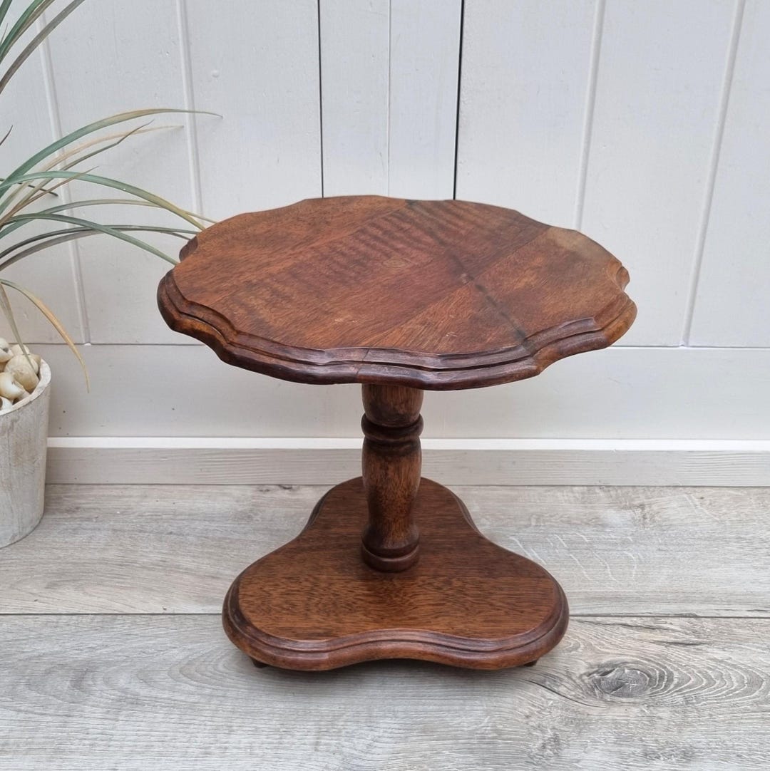 2 Tier Plant Table, Dark Wooden Plant Stand, Lamp Table, Planter Stand ...