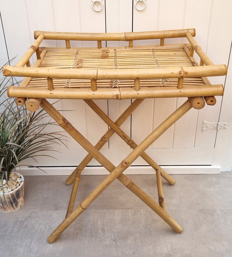 Vintage Bamboo Table Tray Folding Tray Table Bamboo Butler - Etsy