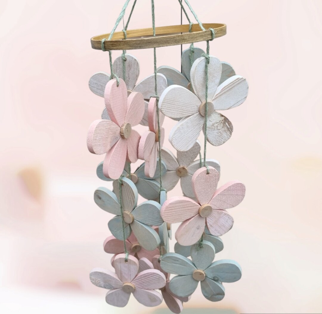 Wooden Flower Mobile, Daisy Flower Mobile, Baby Mobile, Nursery Decor ...