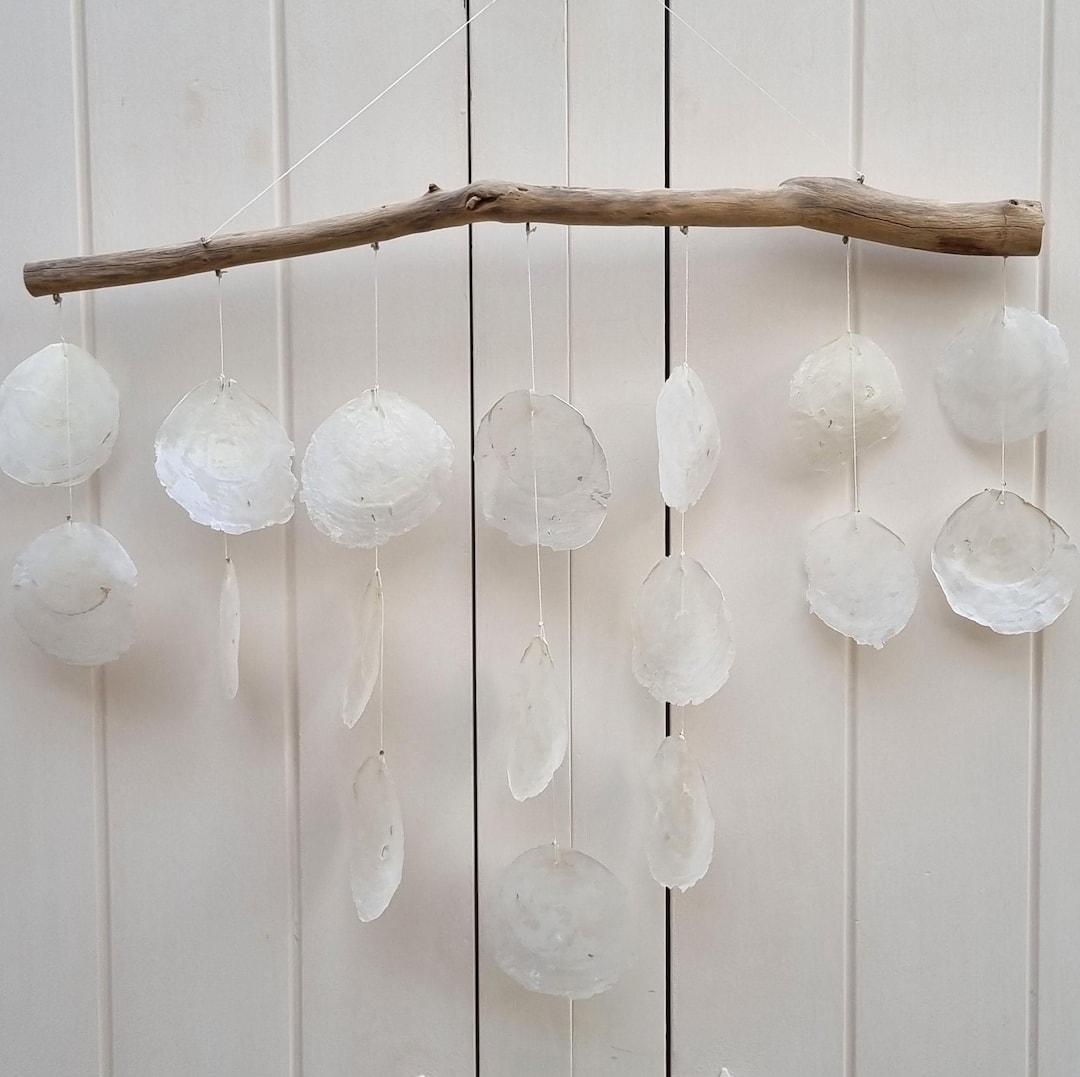 Capiz Shell Wind Chime, Capiz Wall Decor, Coastal Wall Decor, Capiz ...