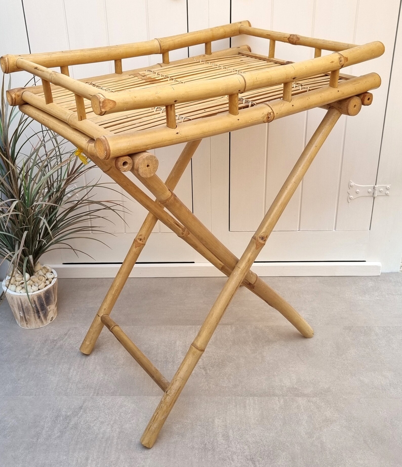 Vintage Bamboo Table Tray Folding Tray Table Bamboo Butler - Etsy