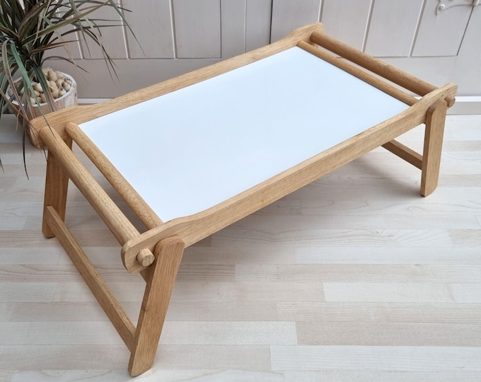 Vintage Wooden Folding Bed Tray, Foldable Legs, Breakfast Tray, Serving ...