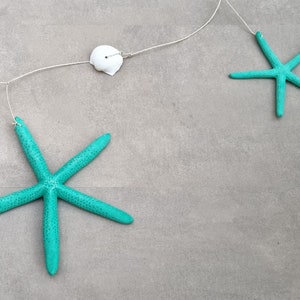 Coastal Garland, Starfish and White Shell Garland, Turquoise, Beach ...