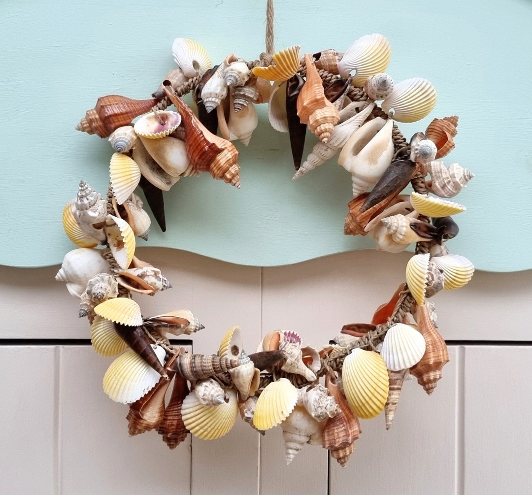 Shell Wreath, Coastal Decor, Coastal Wreath, Beach Wreath, Beach House ...
