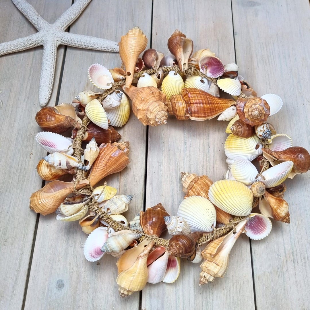 Shell Wreath, Coastal Decor, Coastal Wreath, Beach Wreath, Beach House ...