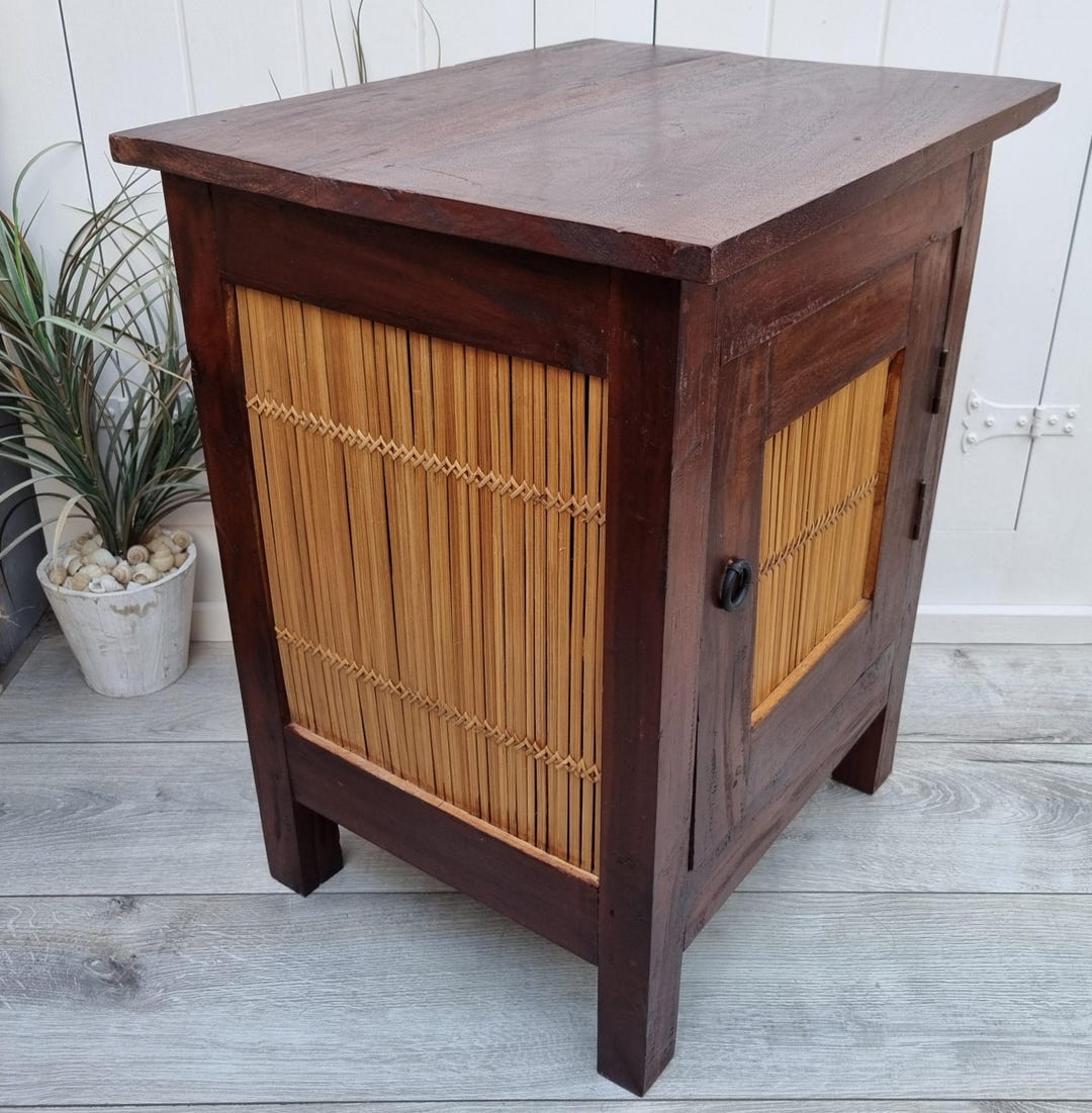 Bamboo Nightstand, Bedside Cabinet, Bedside Table, Bamboo Cupboard ...