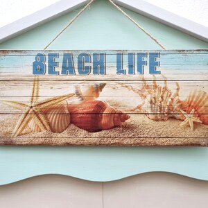 Coastal Wooden Sign Beach Life, Coastal Wall Decor, Beach House ...
