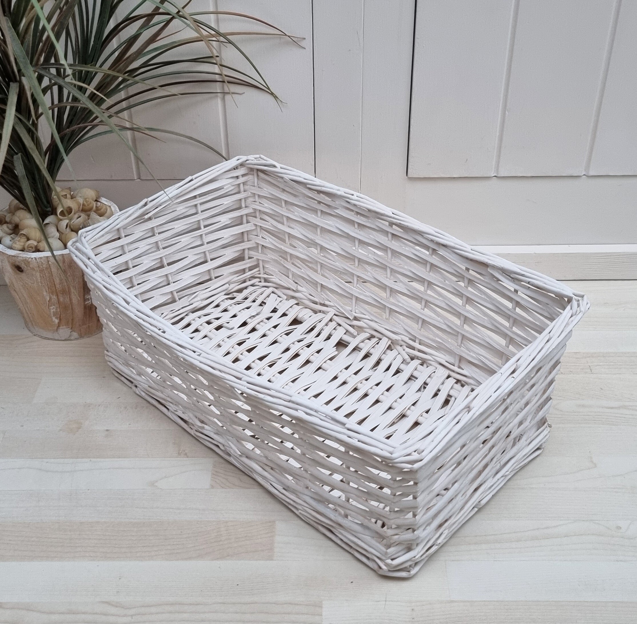 Rectangular White Wicker Basket Storage Basket Wicker Basket for Storage Decorative Basket Coastal Decor Beach House Decor Etsy UK