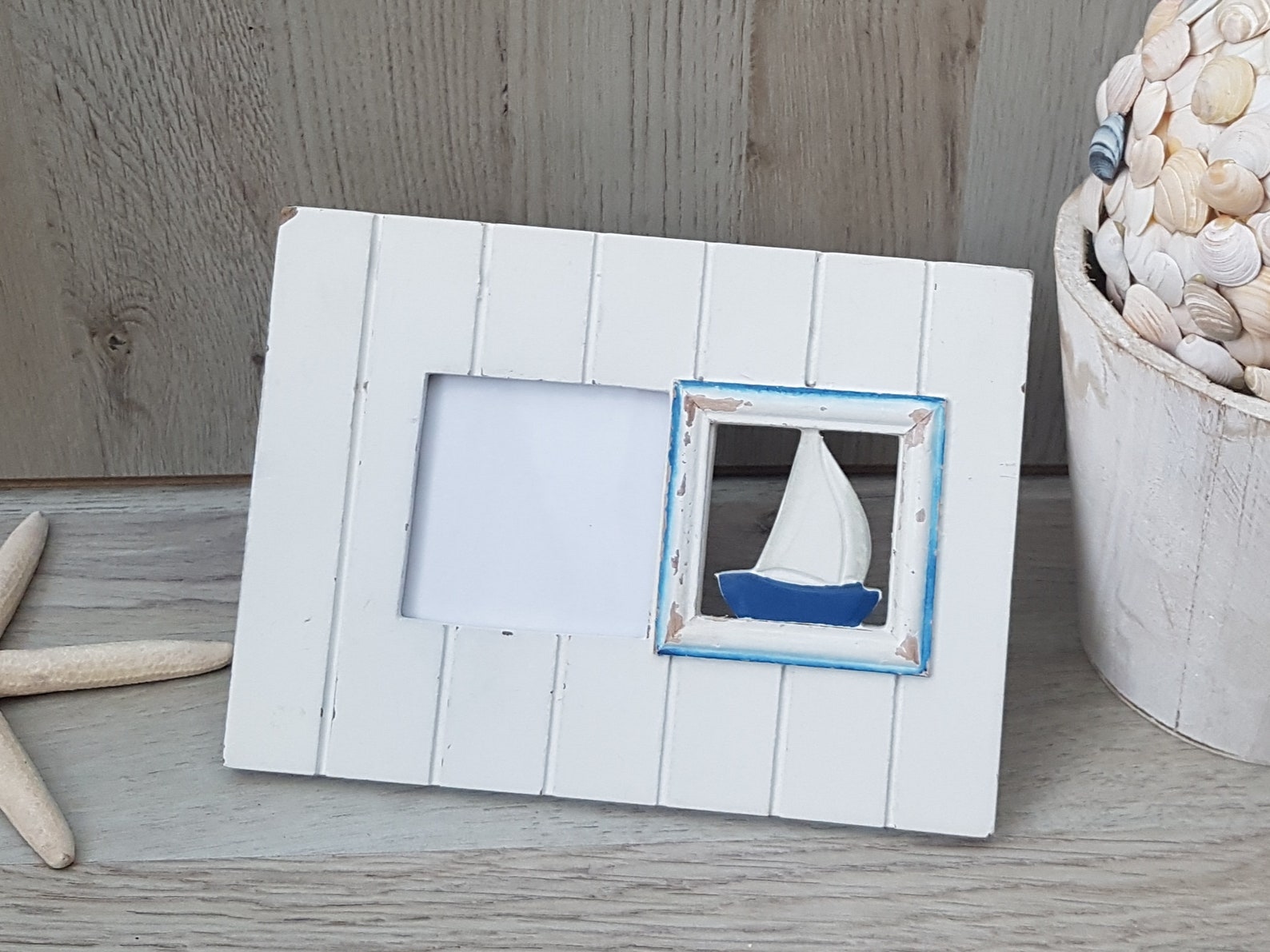 Vintage Coastal Wooden Photo Frame Sailing Boat White - Etsy