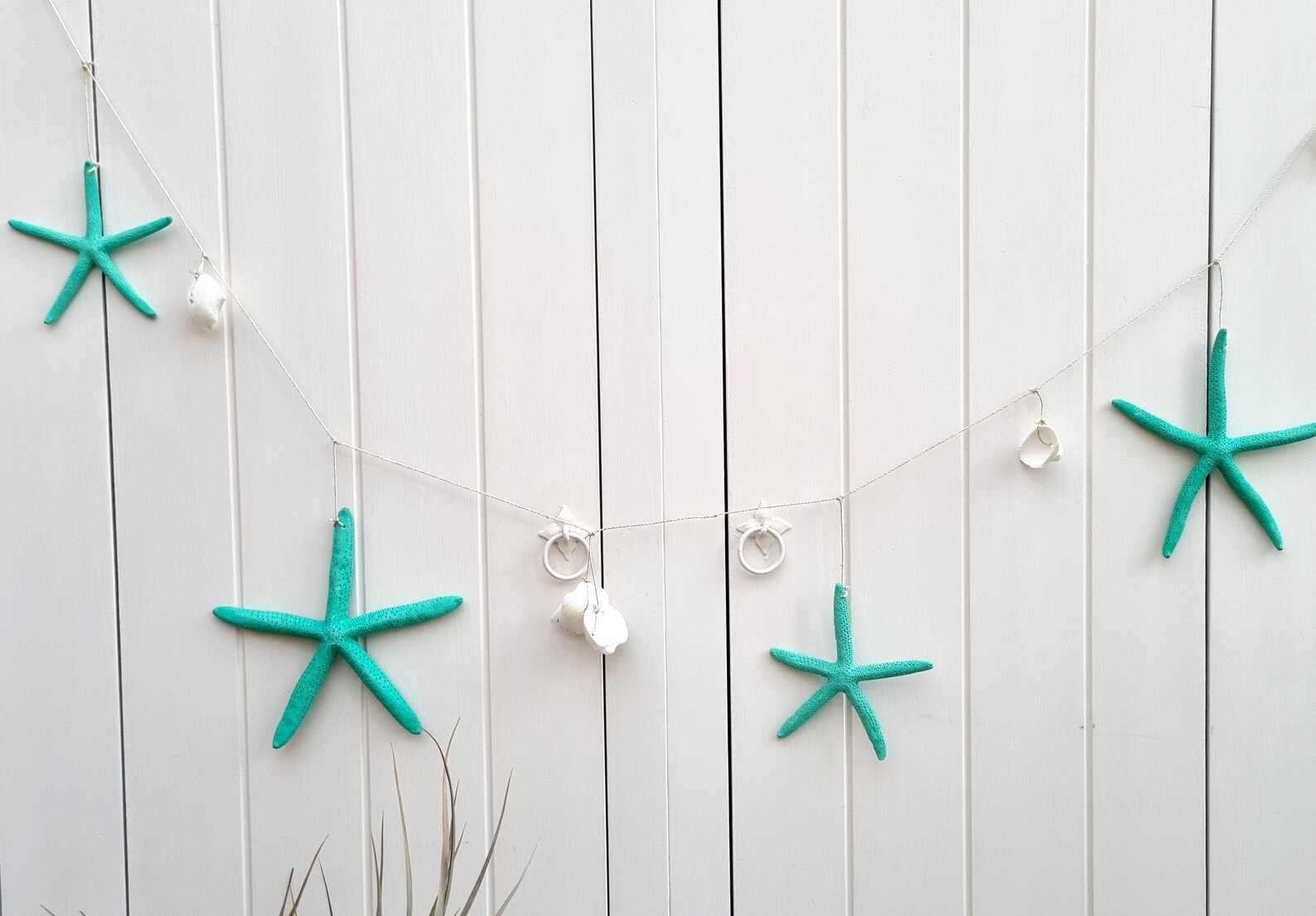 Coastal Garland Starfish and White Shell Garland Turquoise - Etsy