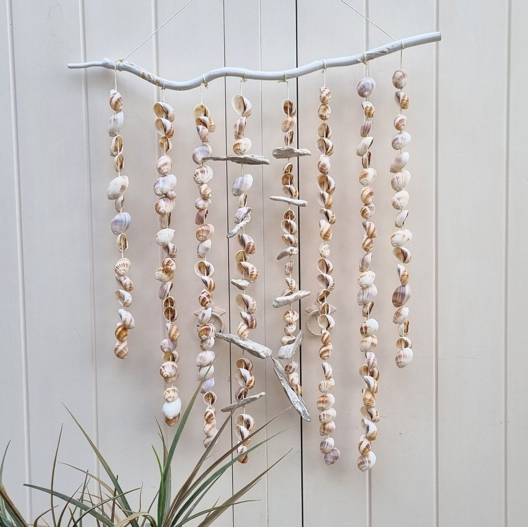 Large Shell Hanger, Coastal Wall Hanging, Driftwood Wall Decor, Shell ...