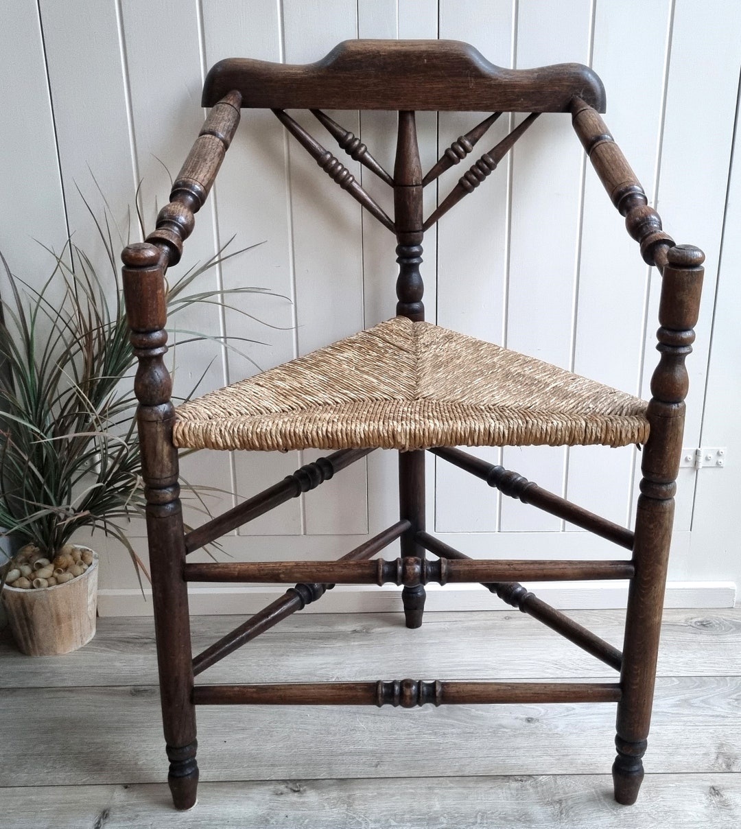 Antique Three Legged Corner Chair Solid Oak Corner Seat - Etsy