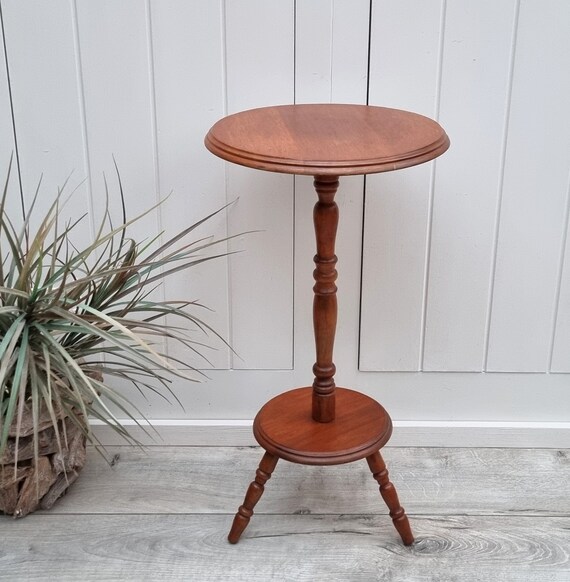 Tripod Side Table Small Round Table Pedestal Table Wood Table Plant Table Accent Table Plant Stand Lamp Table Farmhouse Decor Etsy UK