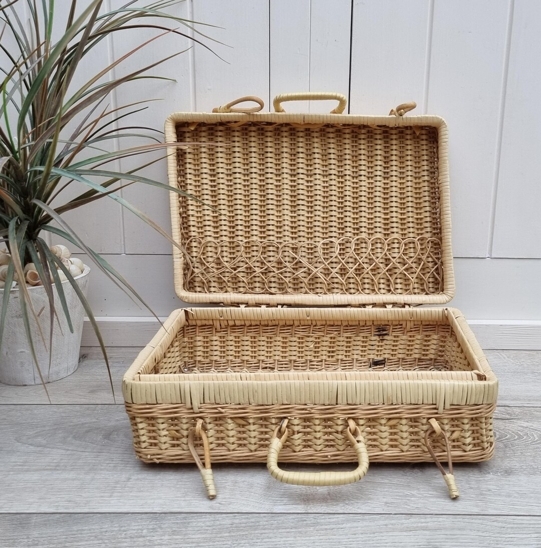 Vintage Wicker Basket, Lidded Basket for Storage, Decorative Wicker ...