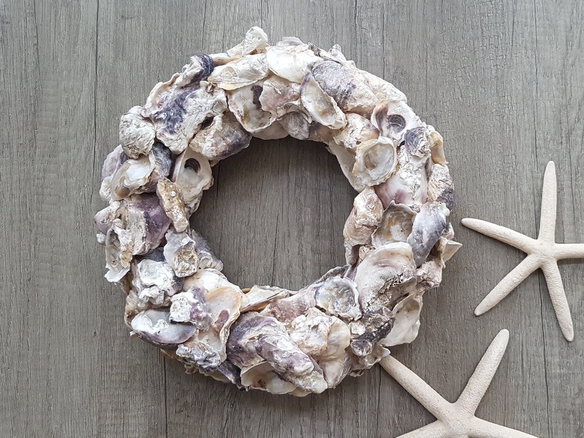 Oyster Shell Wreath Coastal Decor Coastal Wreath Beach - Etsy