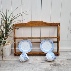 Vintage Plate Rack, Wooden Plate Rack, 2 Shelf Plate Rack, Display ...