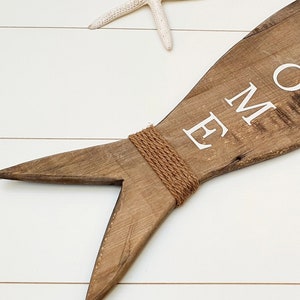 Large Wooden Fish 'welcome' Sign, Coastal Wall Decor, Coastal Wall Art ...
