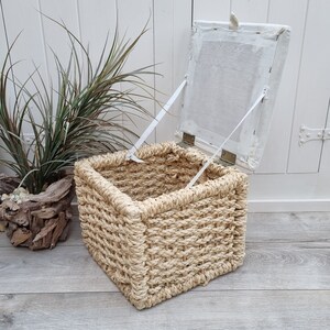 Storage Ottoman, Wicker Stool, Square Wicker Footstool, Storage Basket ...