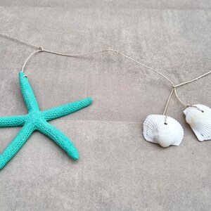 Coastal Garland, Starfish and White Shell Garland, Turquoise, Beach ...