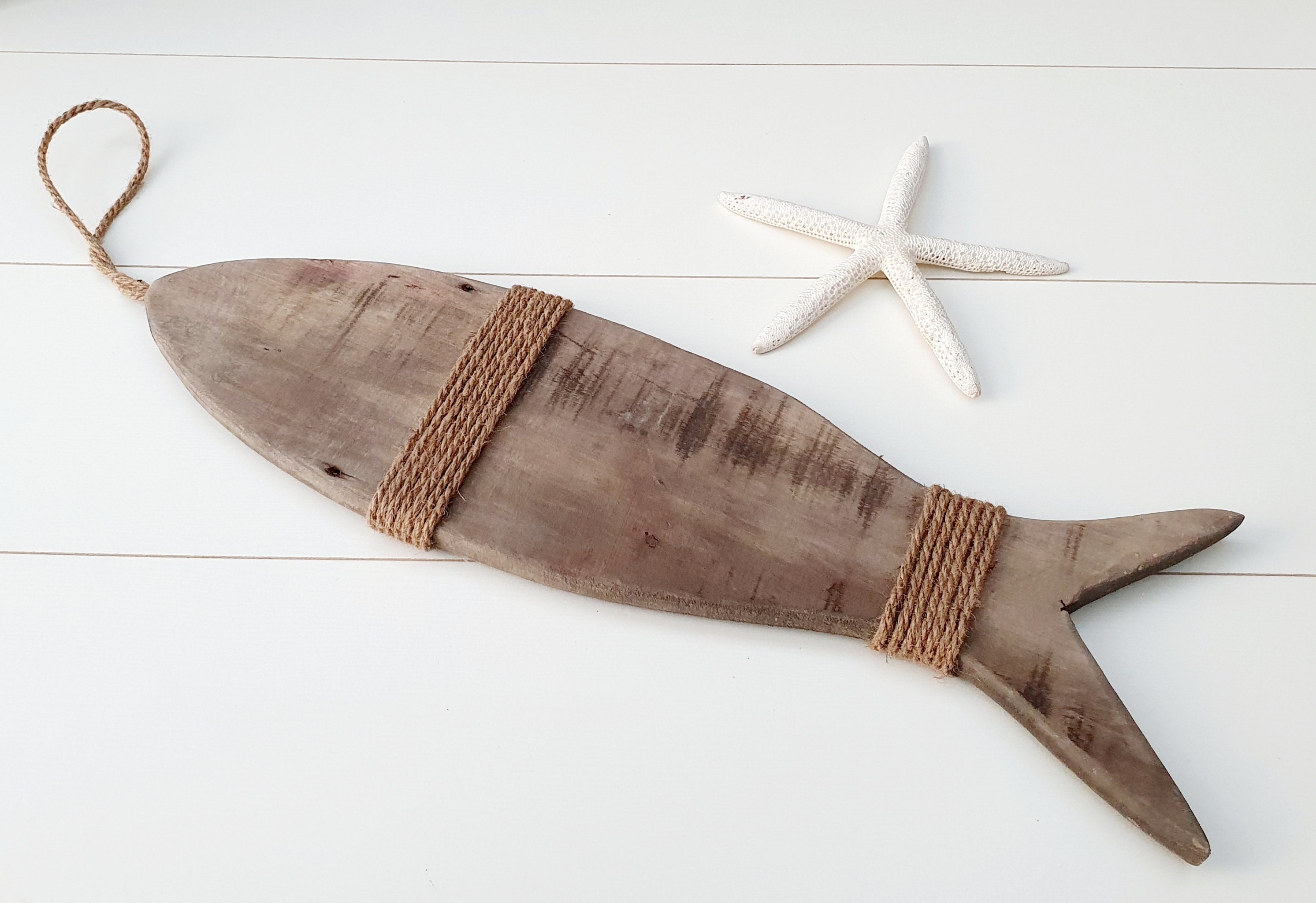 Large Wooden Fish Wall Art Coastal Wall Decor Coastal | Etsy