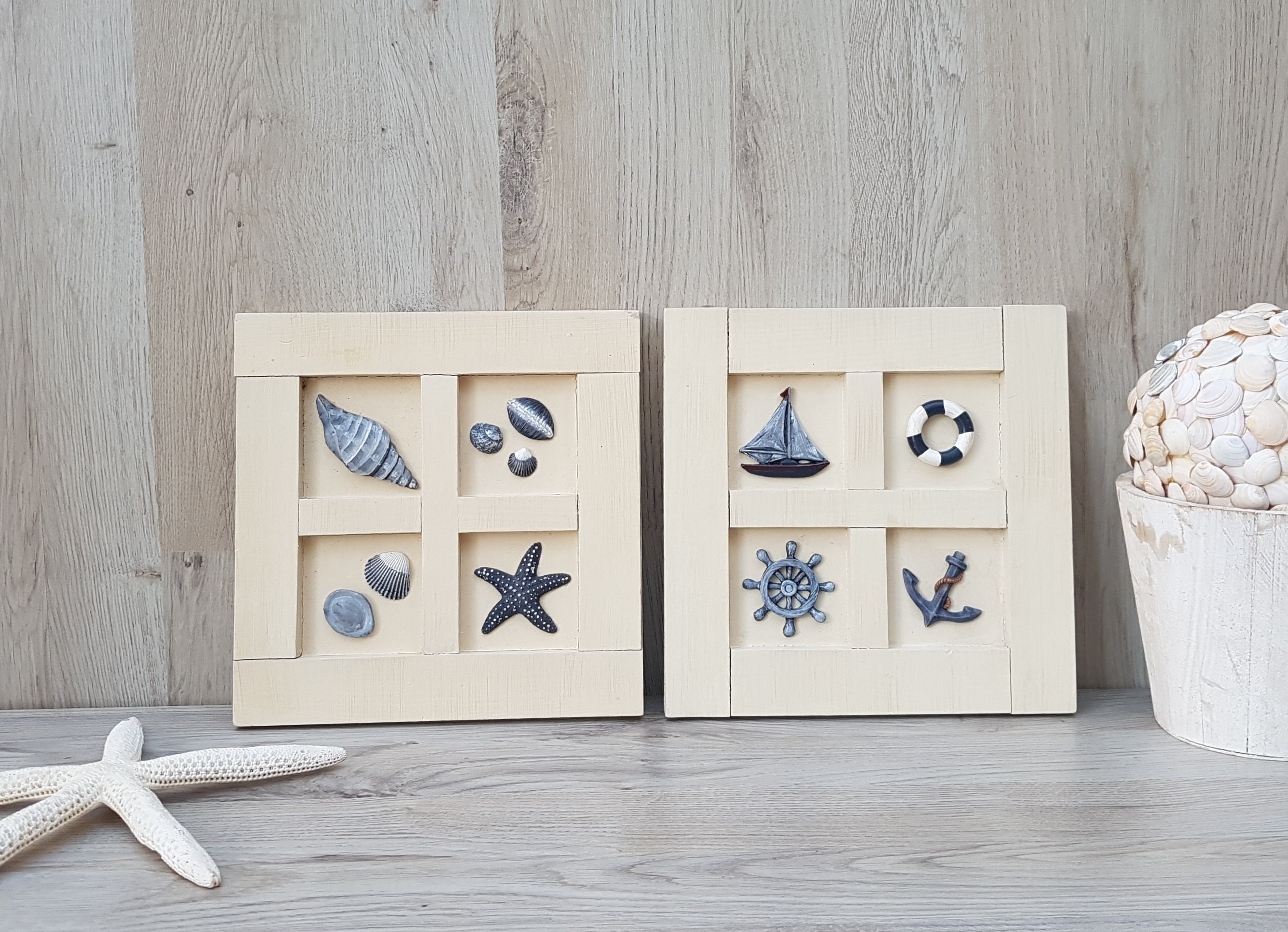 Vintage Coastal Wall Art, Set of 2, Nautical Decor, Beach House Decor ...