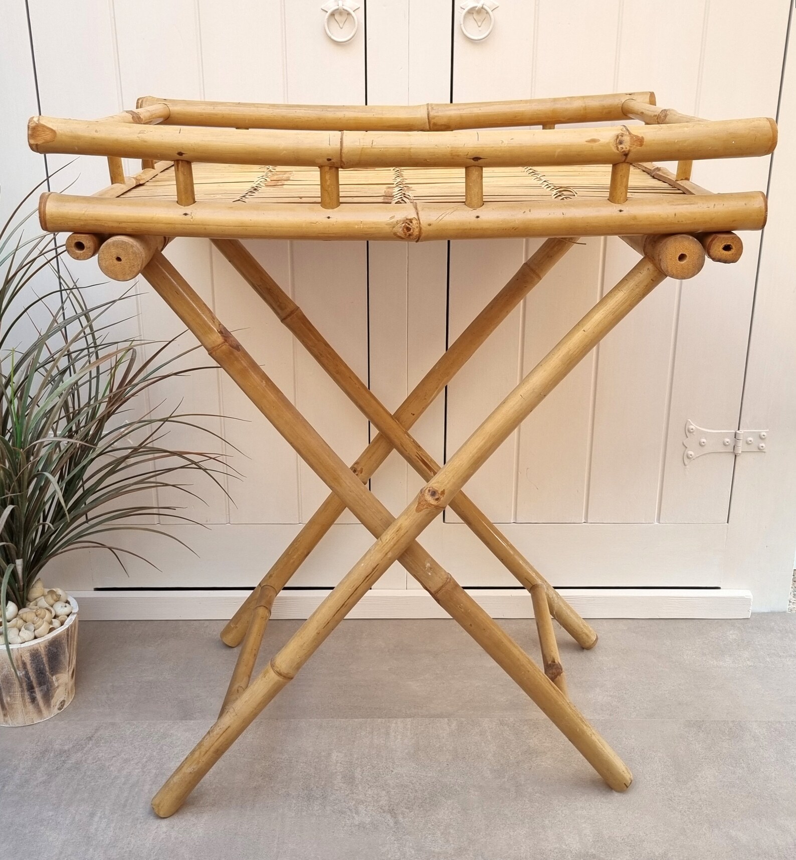 Vintage Bamboo Table Tray Folding Tray Table Bamboo Butler - Etsy