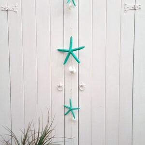 Coastal Garland, Starfish and White Shell Garland, Turquoise, Beach ...