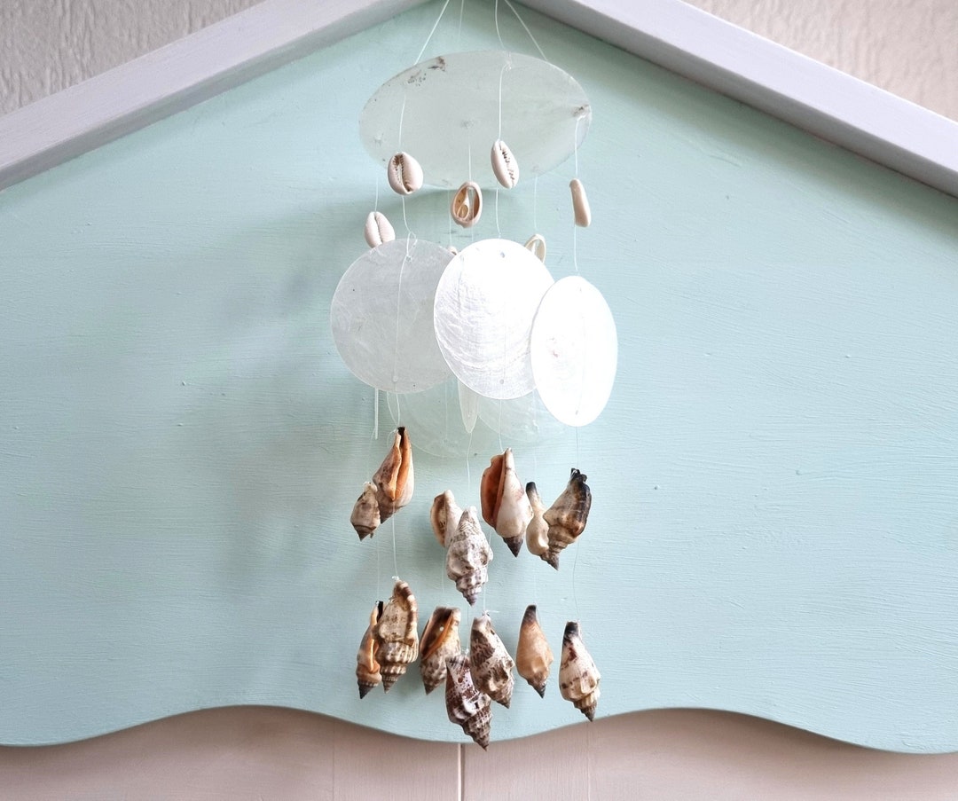 Capiz Shell Wind Chime, Capiz Wall Decor, Coastal Wall Decor, Capiz ...