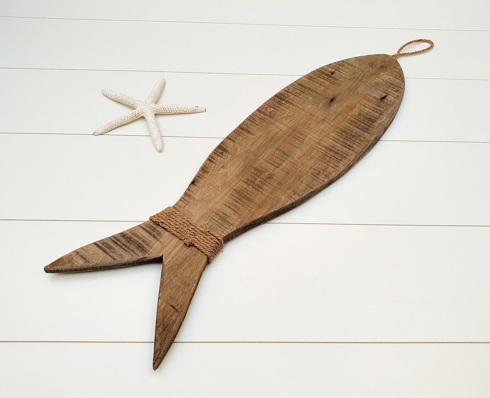 Large Wooden Fish 'welcome' Sign Coastal Wall Decor - Etsy