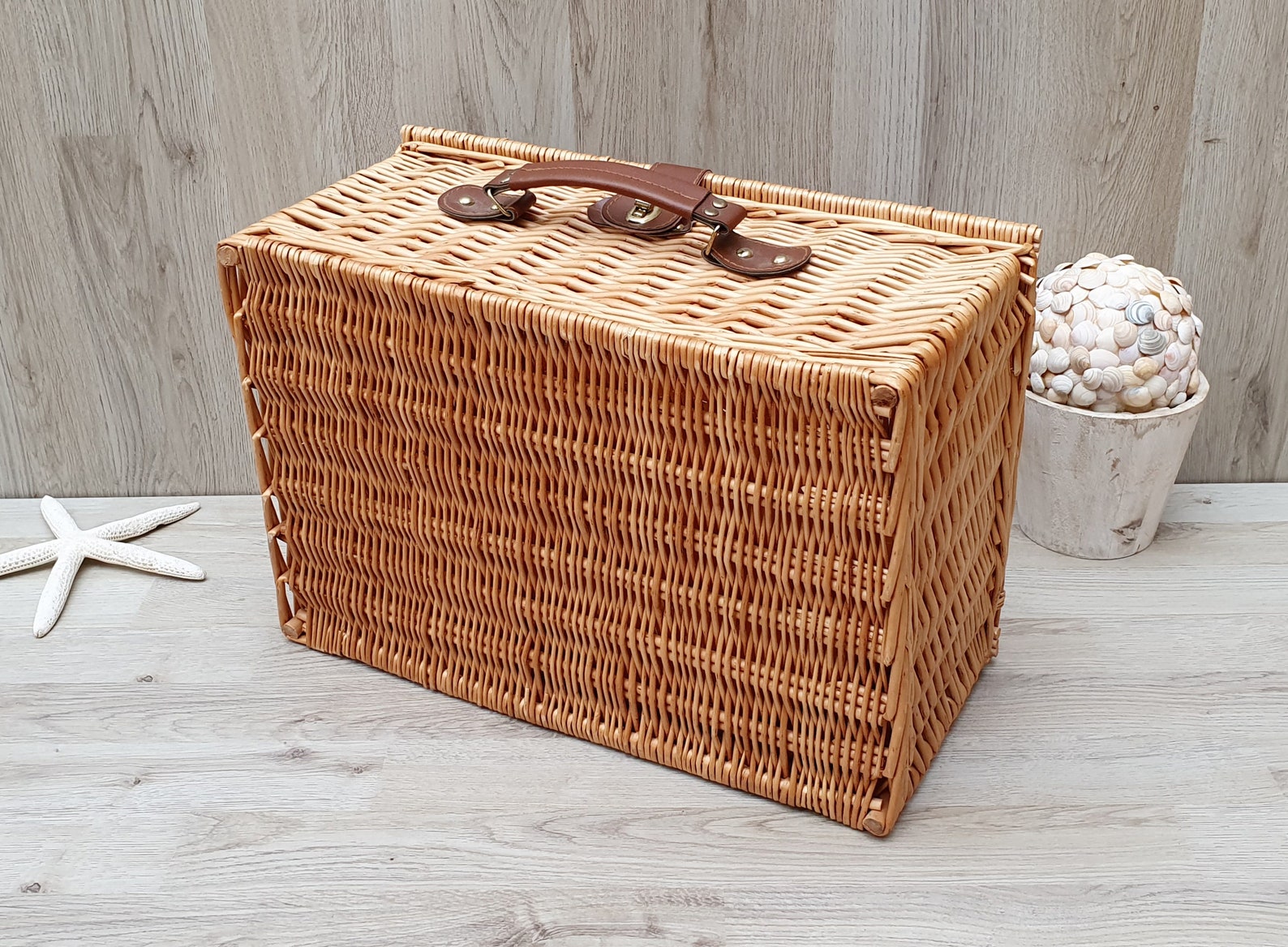 Vintage Wicker Picnic Basket Picnic Basket for 4 Hamper - Etsy
